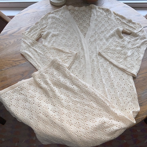 Tularosa | Sweaters | Tularosa Buttercream Open Knit Dusterrayoncottonl ...